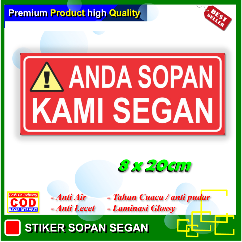 Jual Stiker anda sopan kami segan sticker ketertiban keamanan | Shopee ...