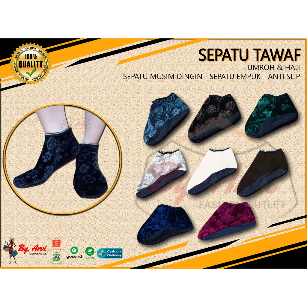 Jual Sepatu Tawaf Bludru Premium | Kaos Kaki Towaf | Umroh dan Haji ...