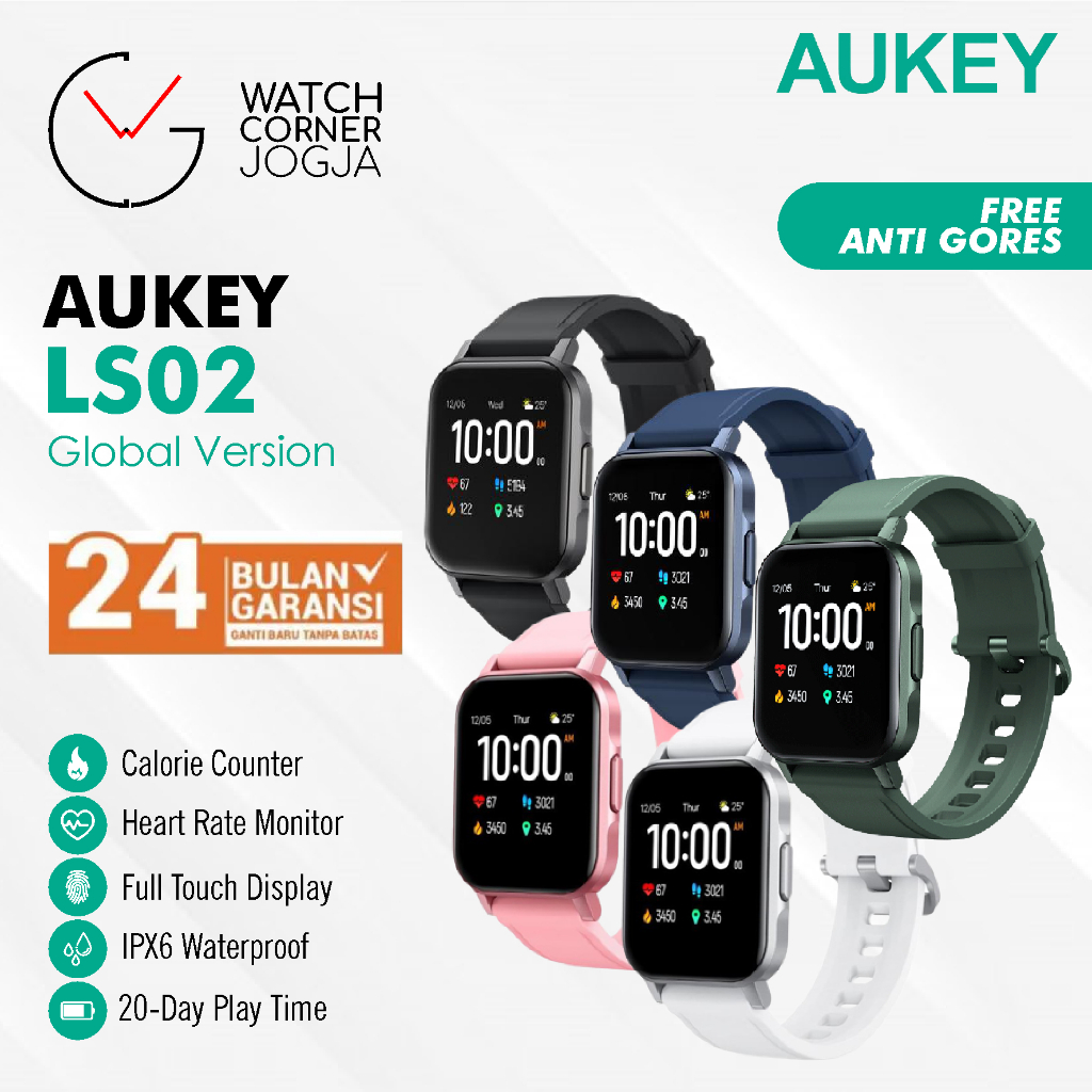 Jual Aukey Smartwatch LS02 ORIGINAL 1.4 Inch TFT Screen Fitness Watch ...
