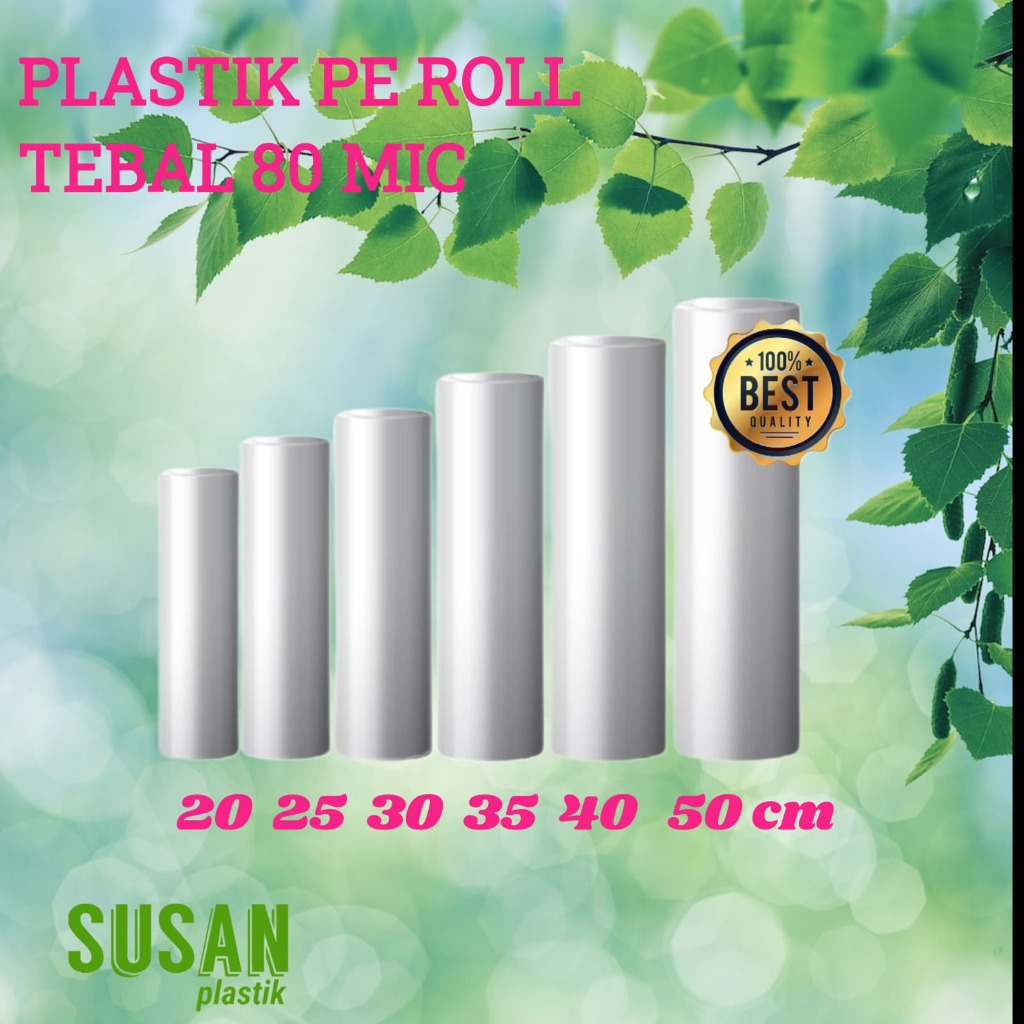 Jual PLASTIK ROLL PE UK 50 CM TEBAL 80 MICRON | Shopee Indonesia