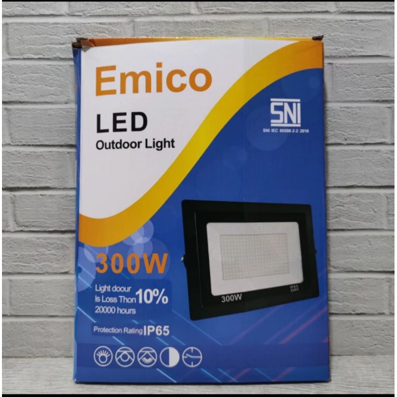 Jual EMICO LAMPU SOROT LED 300W LED FLOOD LIGHT 300 WATT LED TEMBAK OUTDOOR LIGHT SNI BAGUS ...