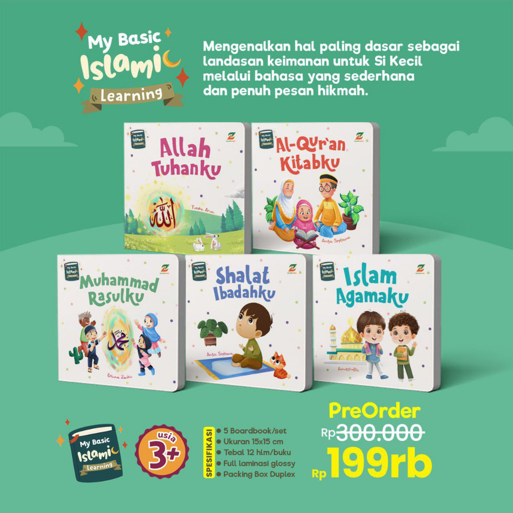 Jual buku My Basic Islamic Learning big boardbook anak 1 tahun First Islamic words animal world ...
