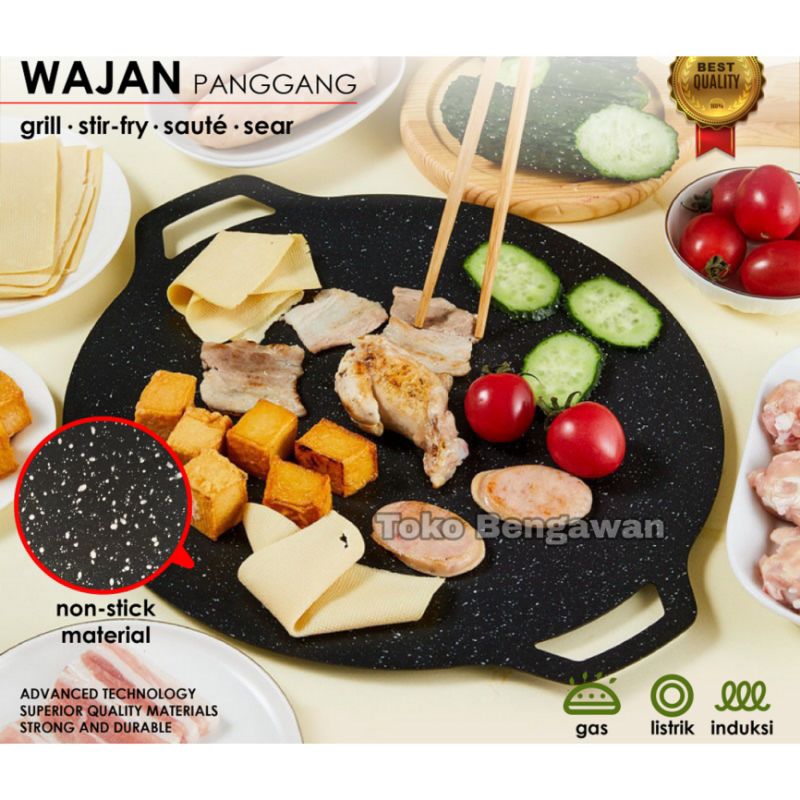 Jual Multi Grill Pan Wajan Bulat Pemanggang 34cm 36cm 38cm Anti Lengket ...