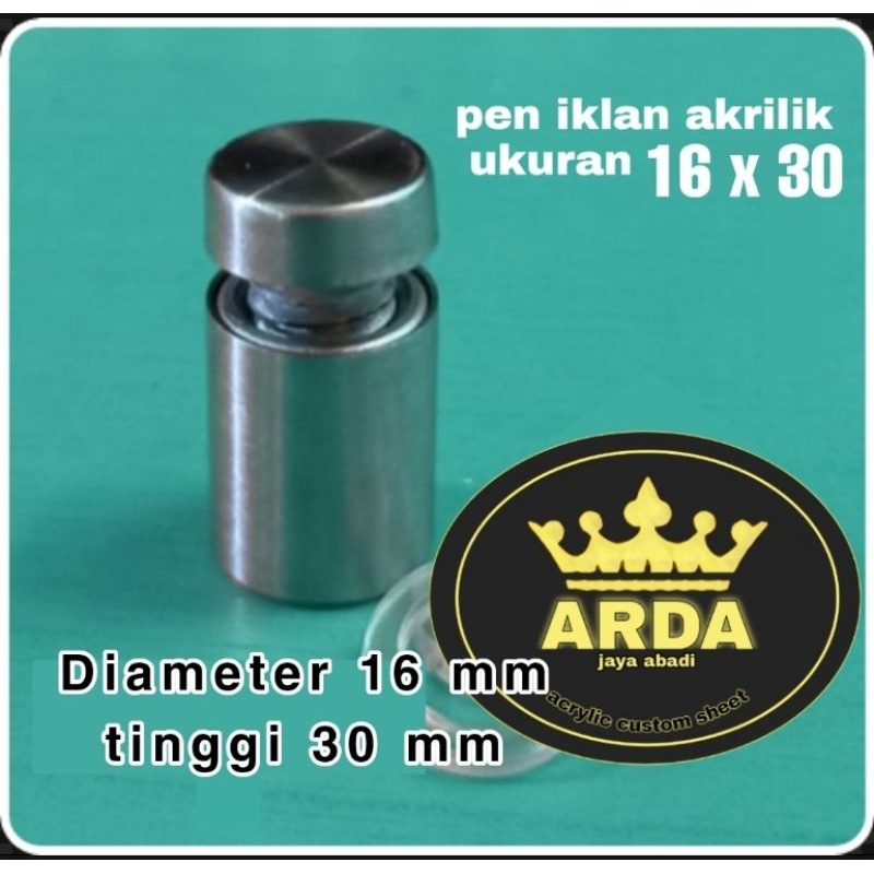 Jual PEN iklan akrilik 16 x 30 baut stainless frame kaca baut frame ...