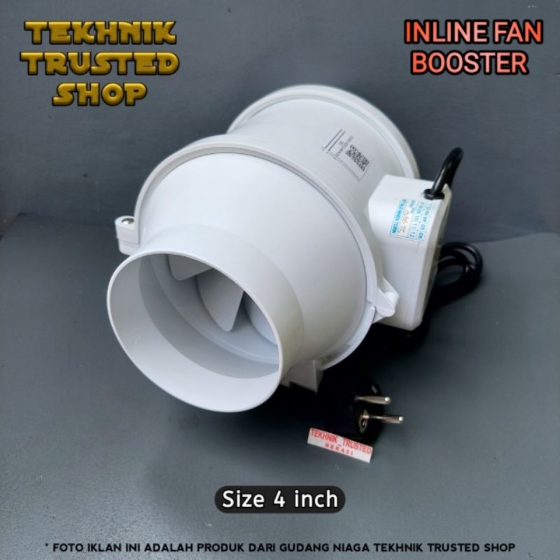 Jual DUCT INLINE BOOSTER FAN PP 4" 29w 220v Blower hisap dorong asap ...