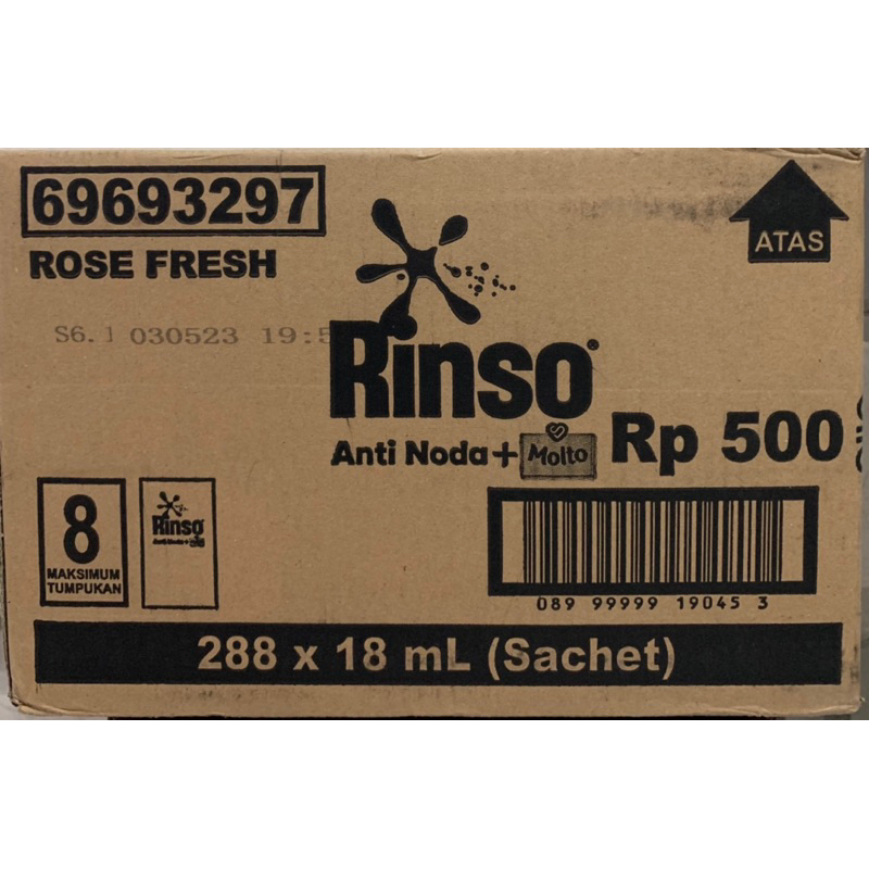 Jual Rinso Cair Sachet 500 PINK 1Dus (isi 288 sachet @18ml) | Shopee ...