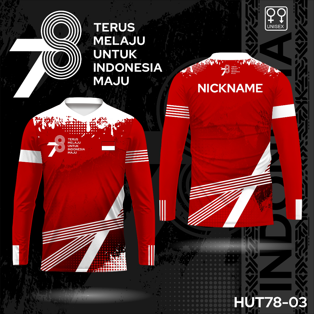 Jual Kaos hut kemerdekaan ri ke 78 baju 17an tahun 2023 lengan panjang | Shopee Indonesia