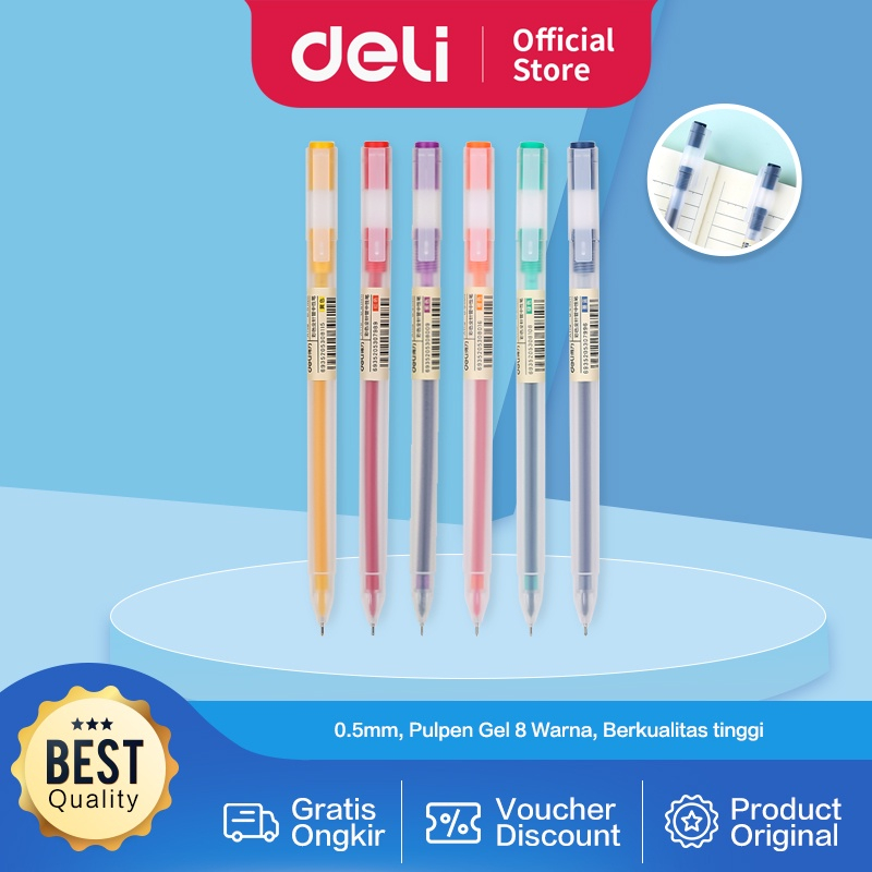 Jual Pulpen Cair Warna / Color Gel Pen DELI A119 | Shopee Indonesia