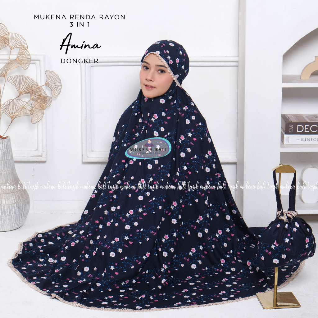 Jual MUKENA BALI TASIK - MUKENA DEWASA RENDA RAYON 3 IN 1 AMINA ...