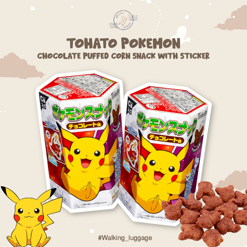 Jual TOHATO POKEMON Chocolate Puffed Corn Snack With Sticker (Original ...