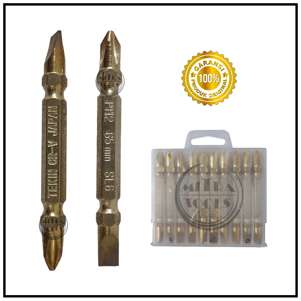 Jual TEKIN Mata Obeng Angin Magnet PH2 65mm +- Plus Min Screwdriver Bit ...