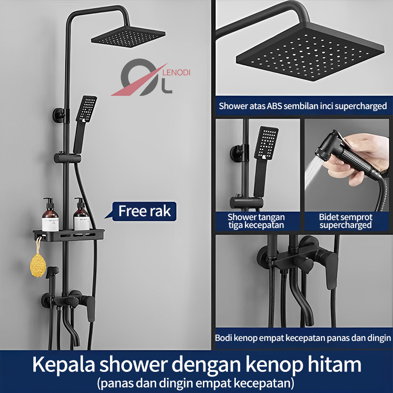 Jual Set Shower 4 in 1 Panas Dingin / hitam shower set 4 fungsi / Set ...