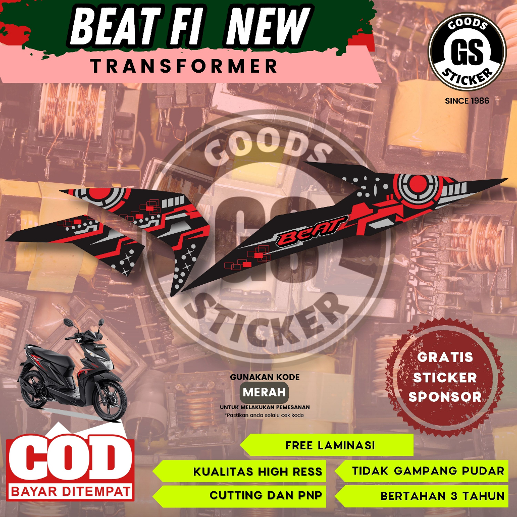 Jual STICKER STRIPING MOTOR HONDA BEAT FI NEW VARIASI TRANSFORMER BEAT ...