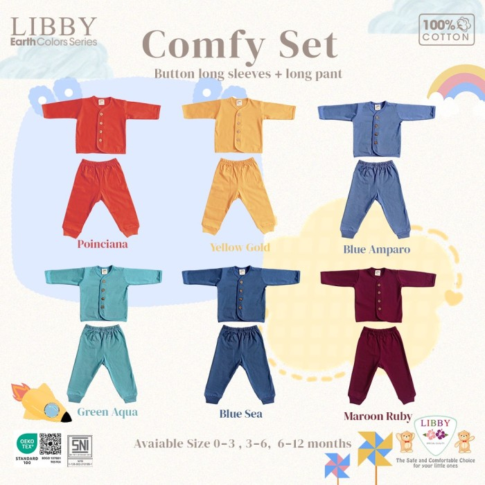 Jual LIBBY Earth Comfy Set Panjang Seri 4 (1stel/pack) | Shopee Indonesia