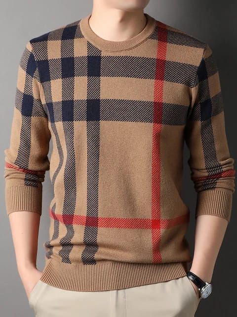 Jual sweater rajut oblong crew-neck rajut tebal skrip pria | Shopee ...