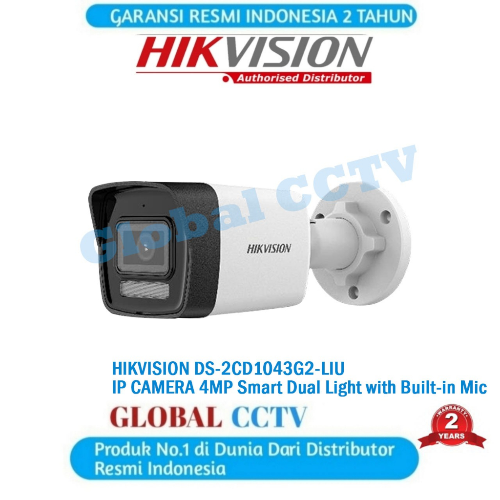 Jual HIKVISION DS-2CD1043G2-LIU IPCAMERA 4MP HIKVISION OUTDOOR DUAL LIGHT | Shopee Indonesia