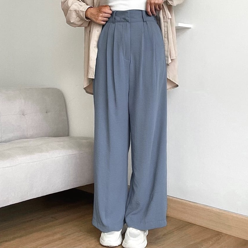 Jual Celana Kulot Crinkle Highwaist | Kulot Wanita Premium | Highwaist ...