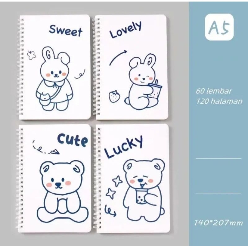 Jual Notebook Buku Tulis Estetik 60 Lembar - Buku Catatan | Buku Tulis ...