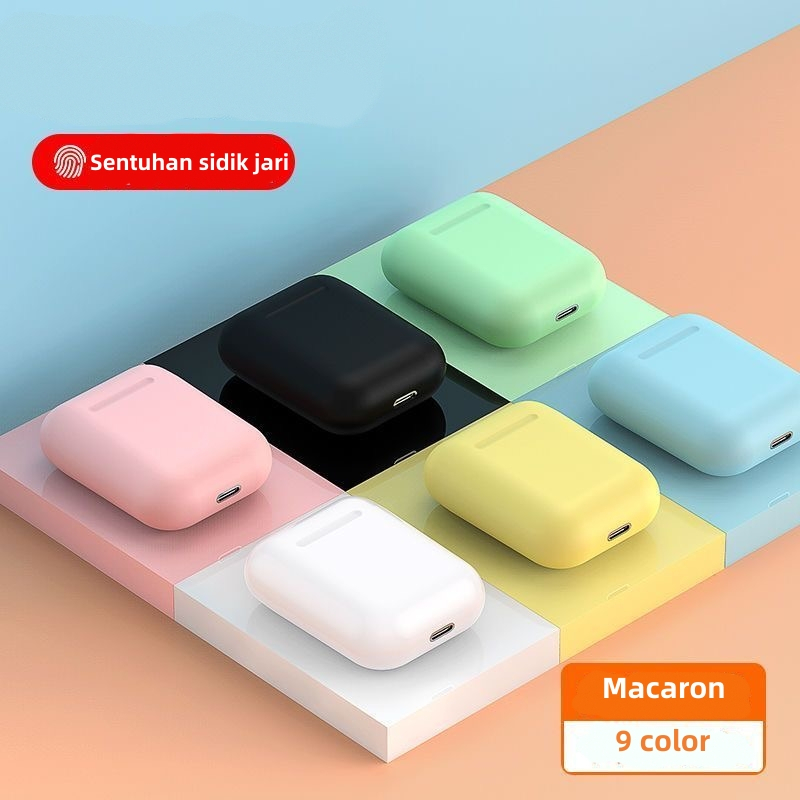 Jual HEADSET BLUETOOTH INPODS WIRELESS i12 MACARON EARPHONE TWS ...