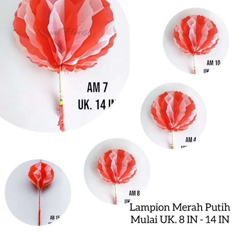 Jual Lampion Merah putih plastik tahan air/lampion sarang tawon ...