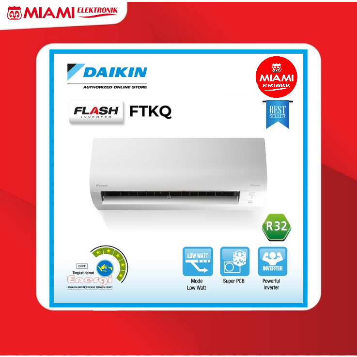 Jual Daikin FTKQ20UVM4 AC Split 3/4PK Inverter Putih | Shopee Indonesia