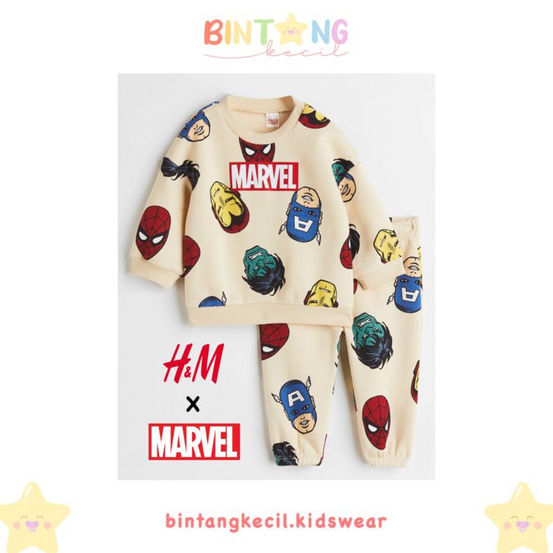 Jual H&M Kids x Marvel 2pcs Set - Cream | HnM HM ORIGINAL | Shopee ...
