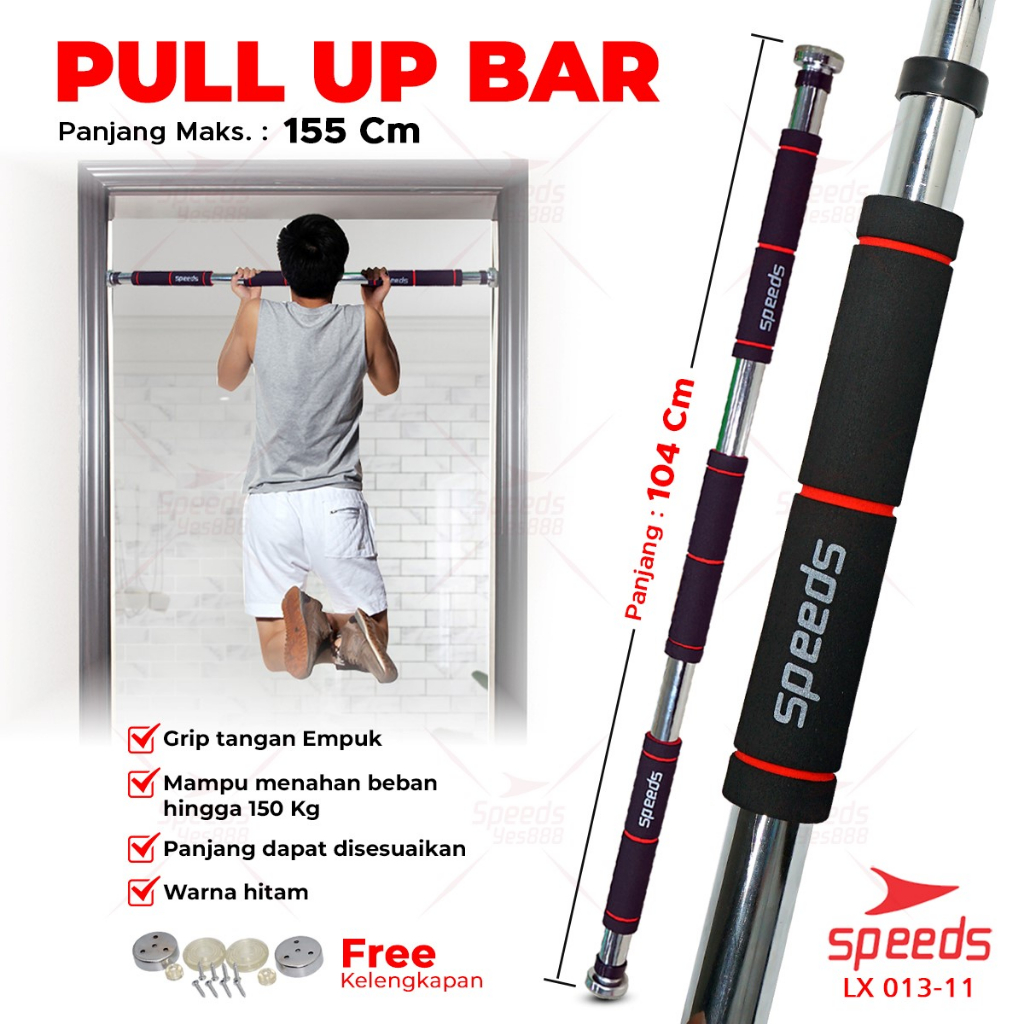 Jual SPEEDS Pull Up Bar Panjang Maks 155cm Alat Chin Up Bar Alat ...