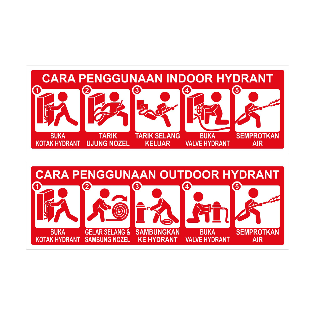 Jual STIKER VINYL CARA PENGGUNAAN HYDRANT Indoor/Outdoor 30 x 10 CM ...