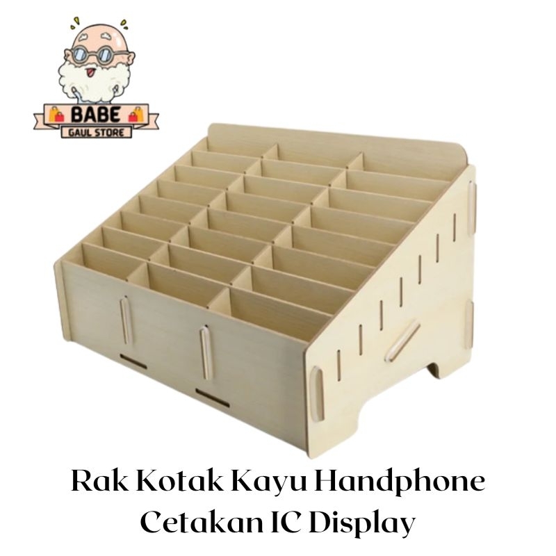 Jual Rak Kotak Kayu Tempat Penyimpanan Handphone Cetakan Ic Display ...