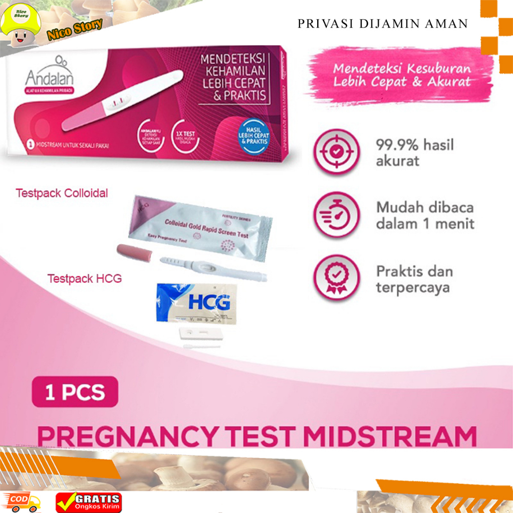 Jual (NCS) Test pack kehamilan Andalan Pregnancy Test Midstream alat ...