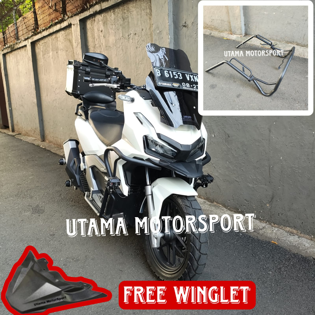 Jual CRASHBAR TUBULAR ANTI CRASH HONDA ADV-160 BESI TEBAL ADV160 (FREE WINGLET TOURING ADV MHR ...