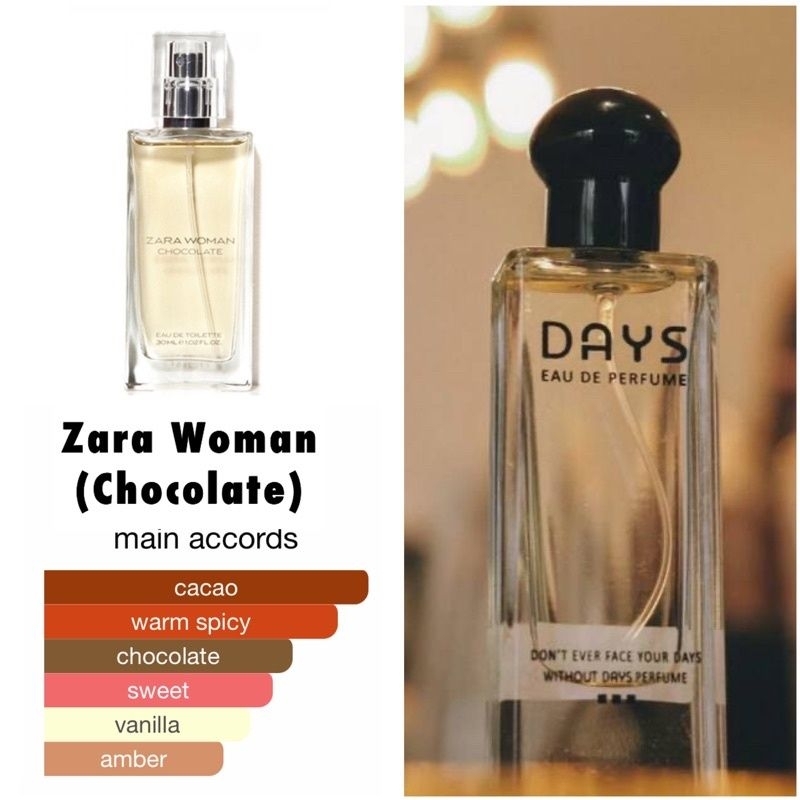 Jual DAYS PARFUME inspired by Zara Woman ( Chocolate ) | Shopee Indonesia