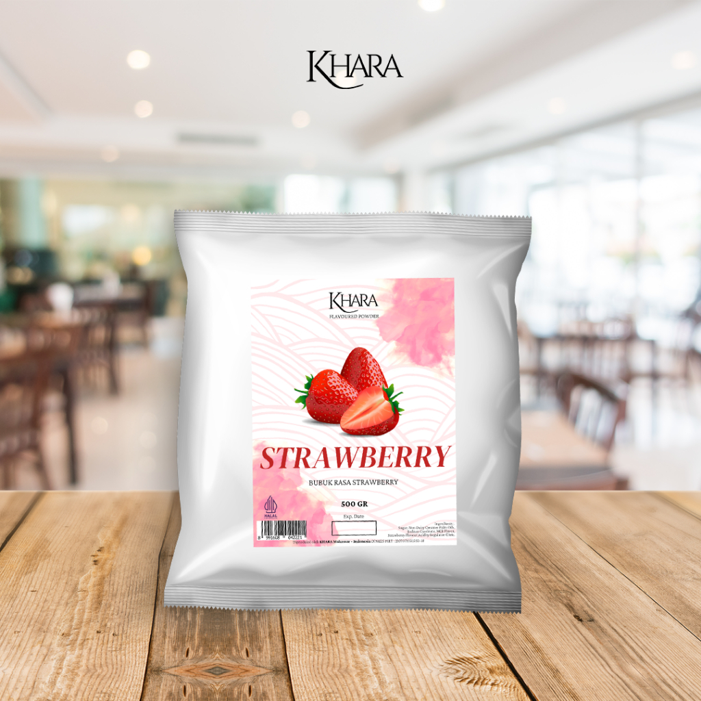 Jual Bubuk Minuman Rasa Strawberry 500gr - Khara Strawberry Flavoured ...