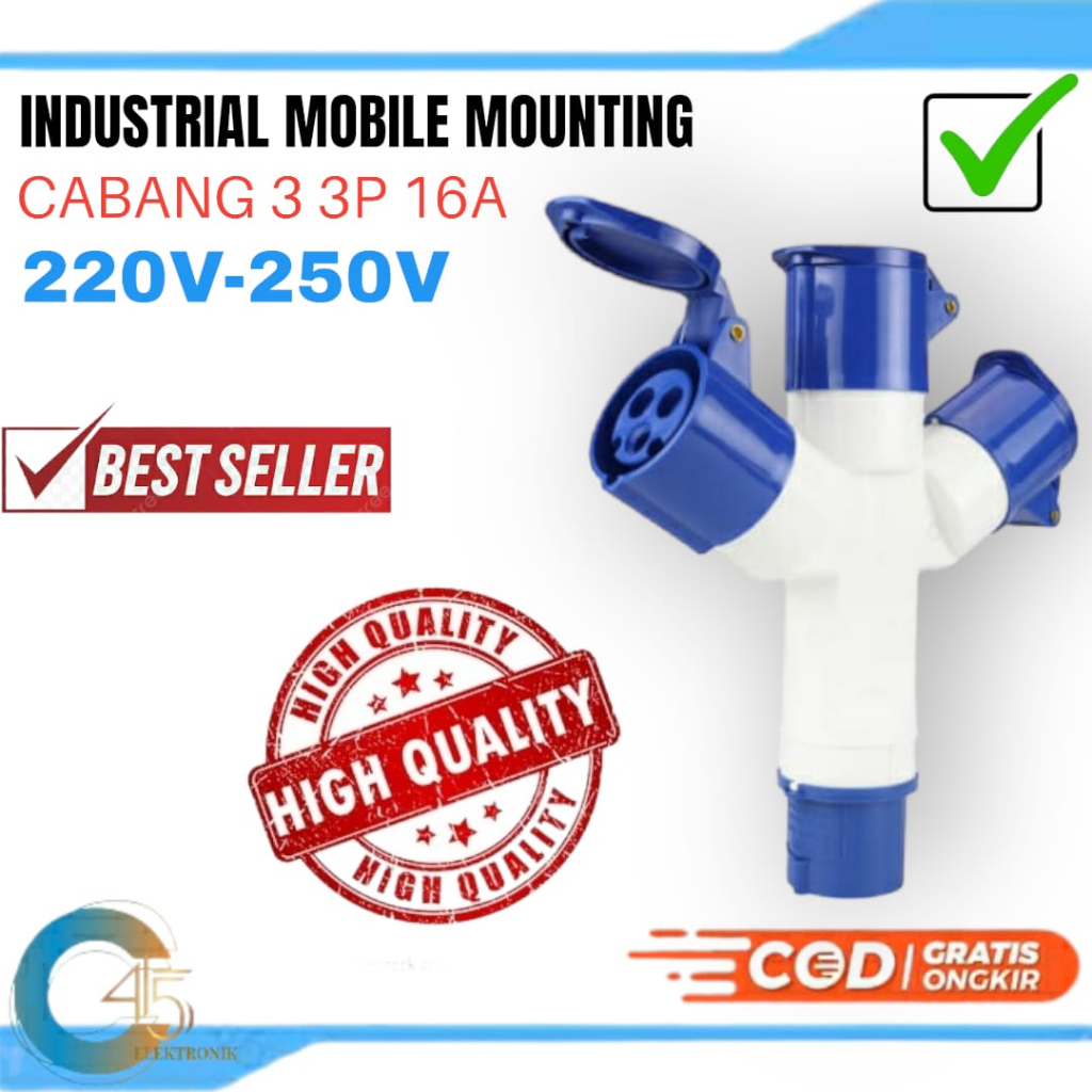 Jual INDUSTRIAL MOBILE MOUNTING SOCKET CABANG 3 IP44 3P 16A 1013 | Shopee Indonesia