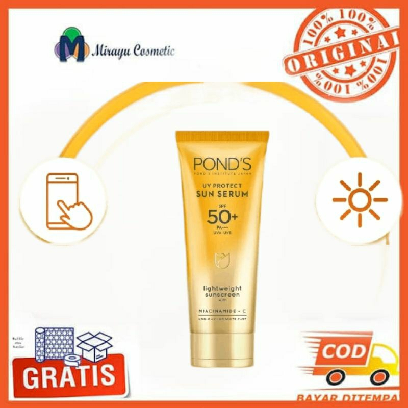 Jual Pond's Ponds UV Protect Sun Serum SPF50+ PA++++ UVB UVB ...