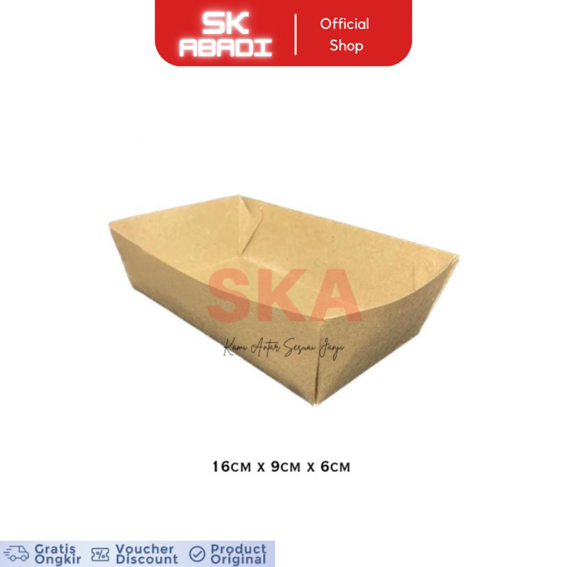 Jual Paper Tray Piring Kertas LAMINASI 300GSM 16cm x 9cm x 5cm | Shopee ...