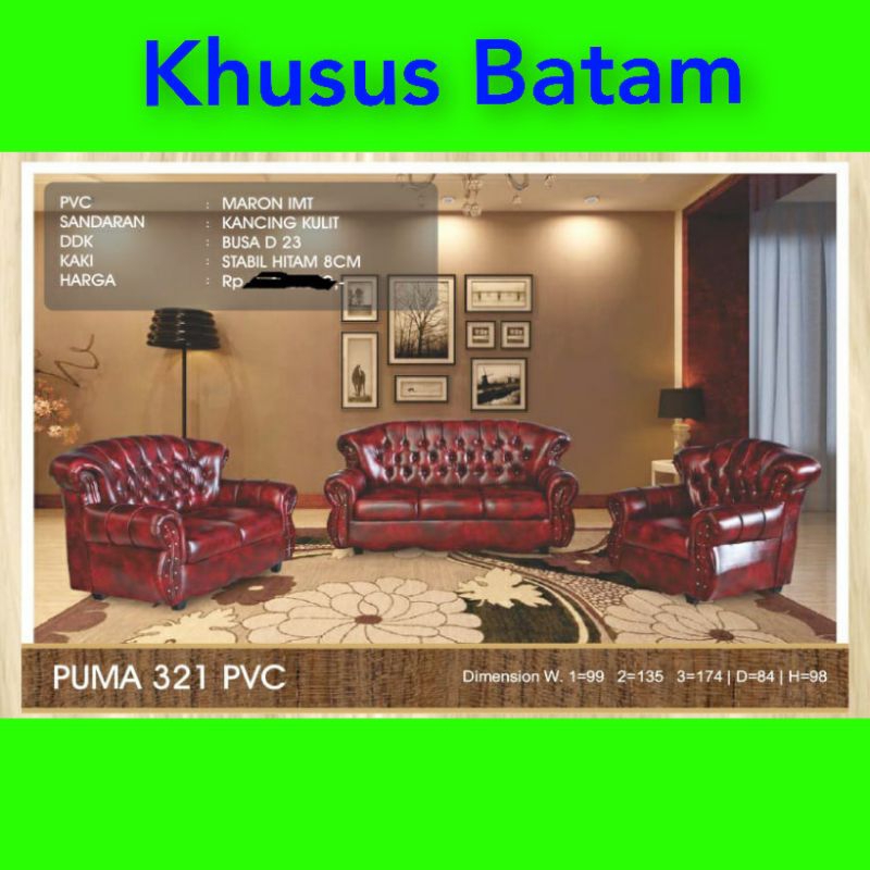 Jual SOFA TAMU PUMA 321 PVC / KURSI SOFA TAMU (KHUSUS BATAM) | Shopee ...