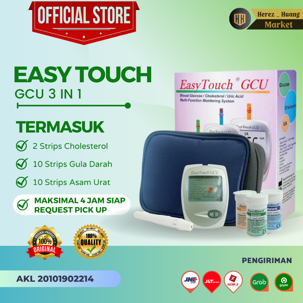 Jual Alat Test GCU Cek 3 IN 1 , EASY TOUCH GCU 3 IN 1 Alat Cek Test ...