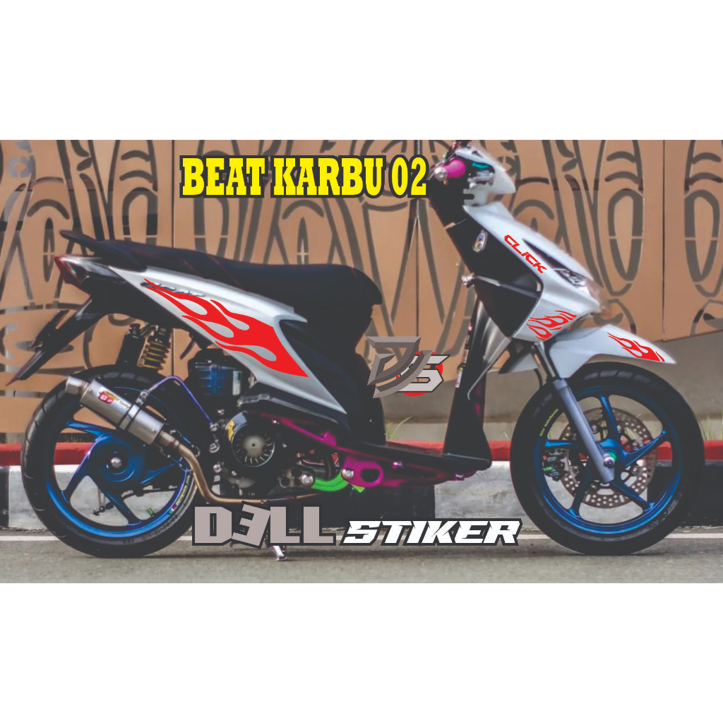 Jual Stiker Beat Karbu Motif Api CUTTING STIKER BEAT HONDA KARBU ...