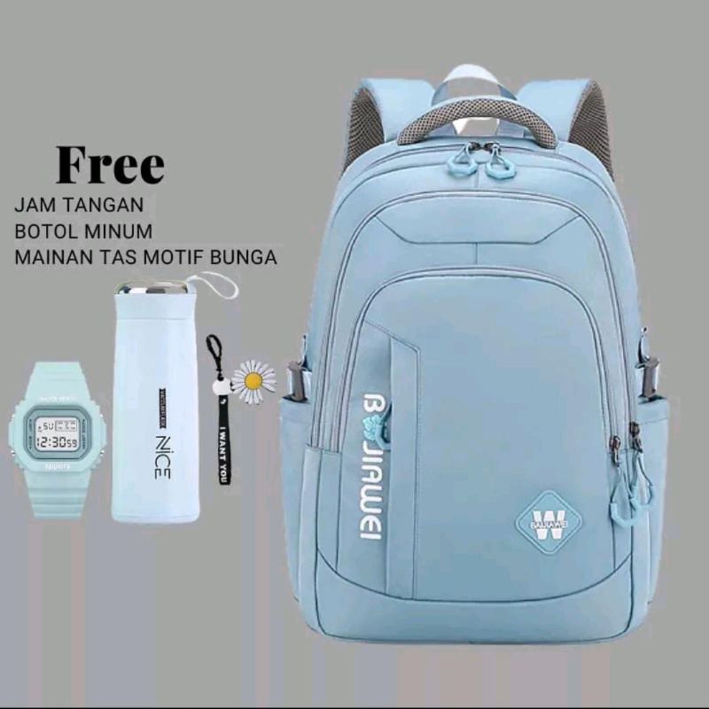 Jual Tas Ransel Anak Sekolah Remaja SD SMP SMA Kapasitas Tas Besar Mode Weibo Free Botol Minum ...