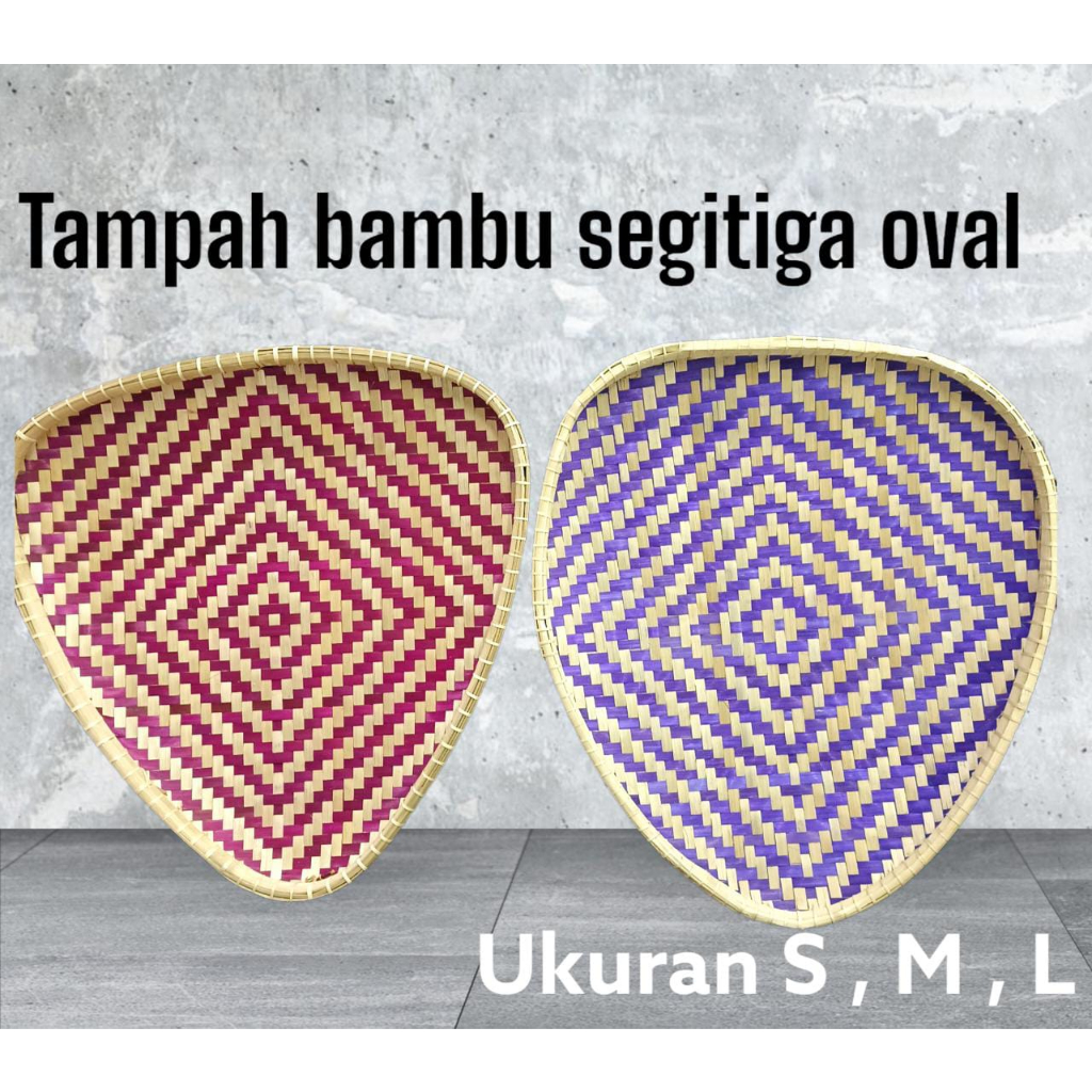 Jual TAMPAH BAMBU BENTUK SEGITIGA OVAL TAMBIR SATU SET ISI 3 | Shopee ...