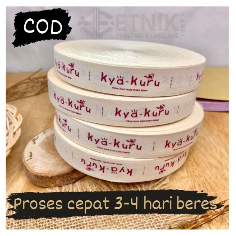 Jual LABEL KATUN IMPORT CUSTOM (20METER FREE DESIGN) LABEL BAJU, LABEL ...