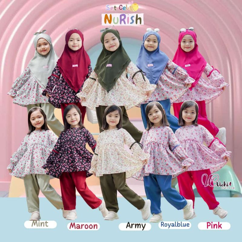 Jual One set muslim anak murah dan lucu / onet set hijab anak | Shopee ...
