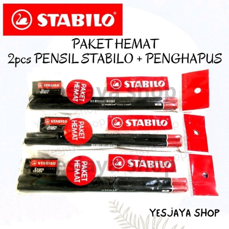 Jual Pensil 2B Stabilo 1 set (2 pcs + Penghapus merk Stabilo) | Shopee ...