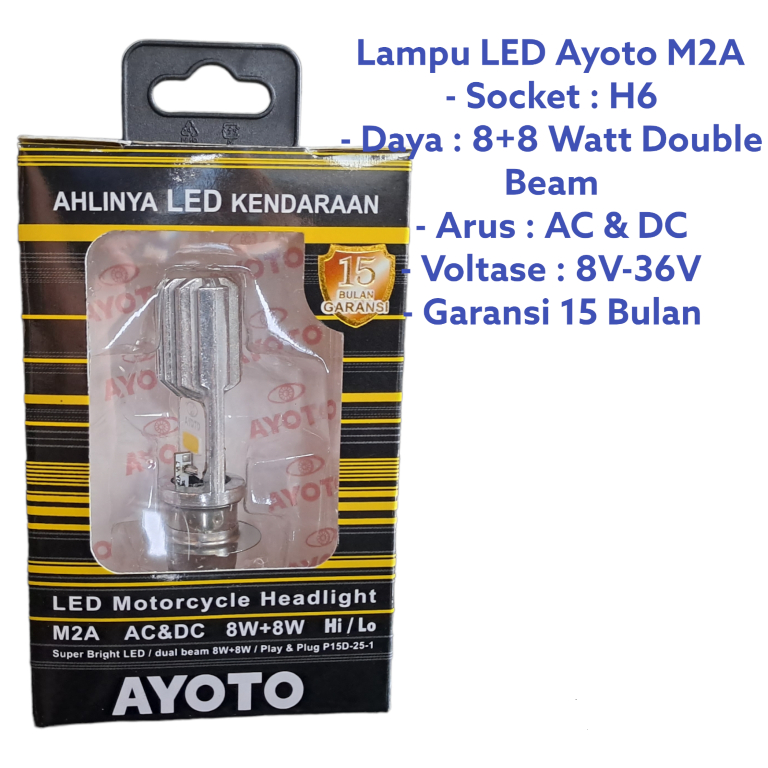 Jual Lampu LED Motor AYOTO M2A H6 AC DC Motor Matic Bebek | Shopee Indonesia