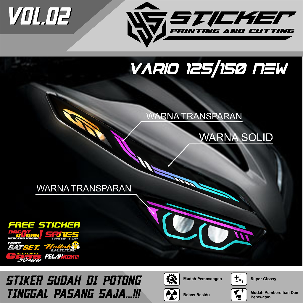 Jual STIKER Alis lampu vario new 2018-2021 new 2023 125/150 - variasi ...