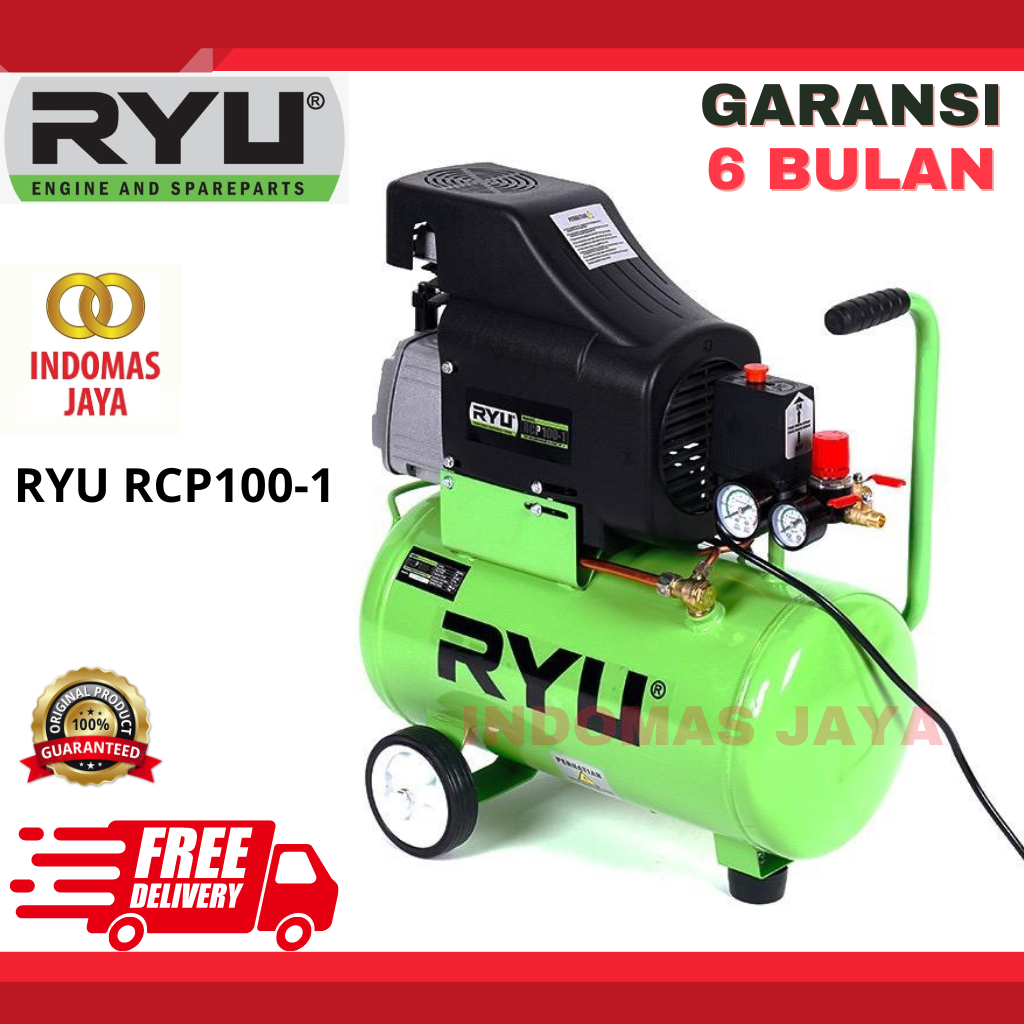 Jual RYU Kompresor RCP100-1 1Hp 25 liter RYU Compressor RCP100-1 ALAT PERTUKANGAN MESIN ...