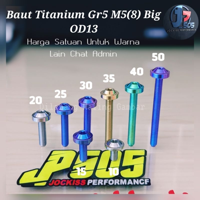 Jual Baut M5 (8) MM Big Head OD12 Baut 8 Titanium Gr5 | Shopee Indonesia