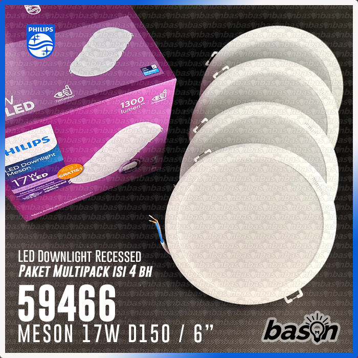 Jual PHILIPS Meson 59466 Multipack 17W 6 inch D150 - isi 4 bh LED Downlight | Shopee Indonesia