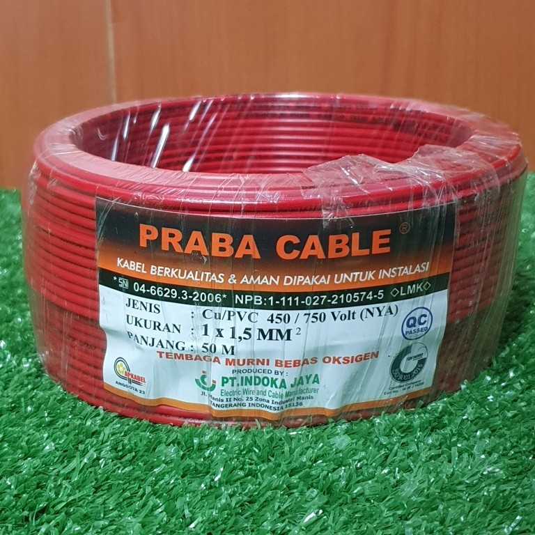 Jual Kabel NYA Praba 1 x 1,5 / kabel Tembaga praba NYA 1x1,5 50m 50 m | Shopee Indonesia